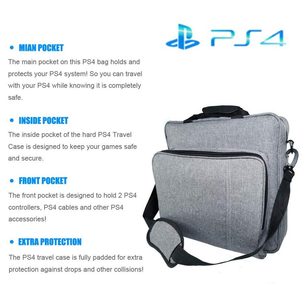 PS4 PRO/PS4 SLIM Game System Bag Canvas Carry Bag Case Protective ...