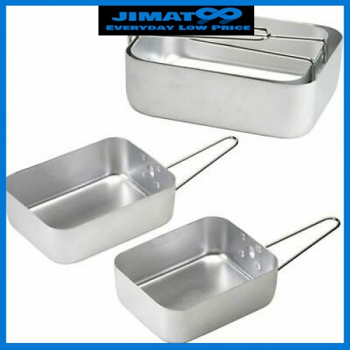Jimat99 1 Pair Mesh Tin Camping Cookware Pan Tin with Foldable Handle ...
