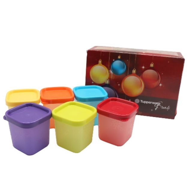 Tupperware Petit Square Round Set (6) 80ml | Shopee Malaysia