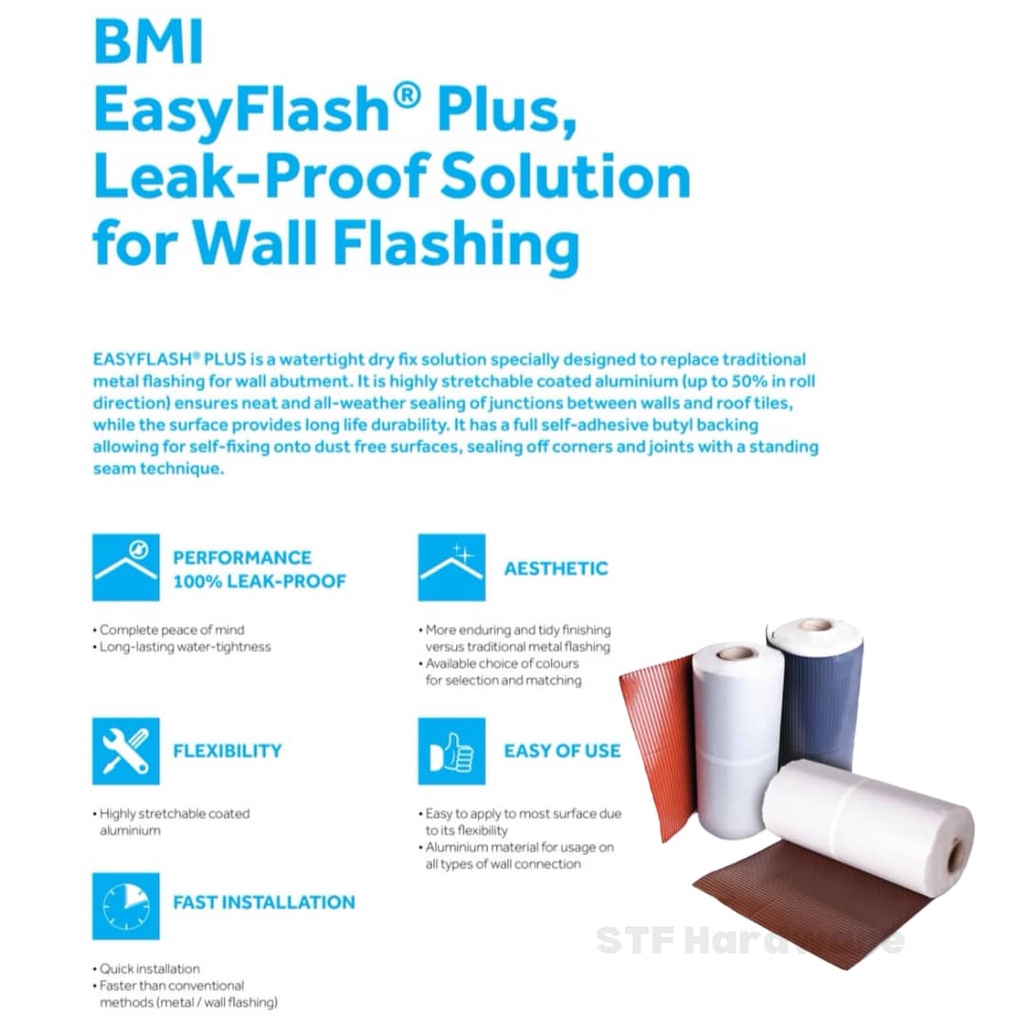 BMI MONIER EasyFlash Plus Wall Flashing Easy Flash Dinding Atap Leak ...