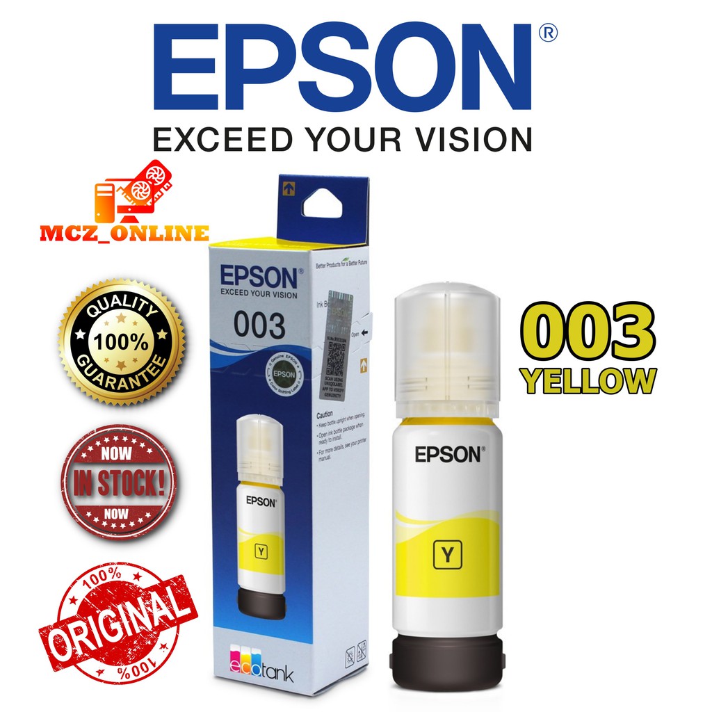🔥HOT SELL🔥💯100% Original💯 Epson Original 003 Yellow Refill Ink Bottle ...
