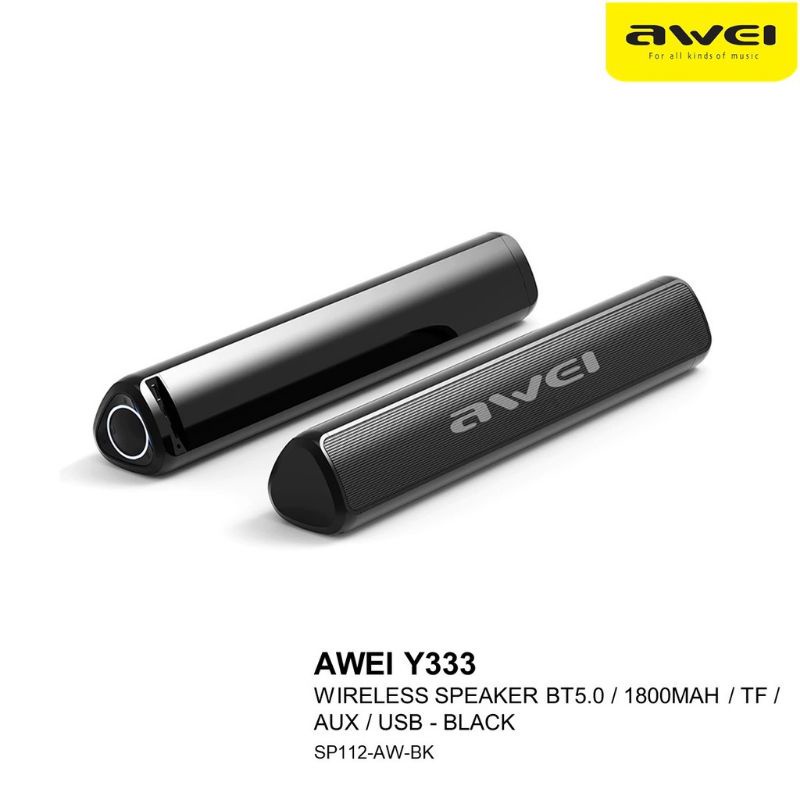 AWEI Y333 TWS Wireless Bluetooth V5.0 SoundBar 3D Surround Portable ...