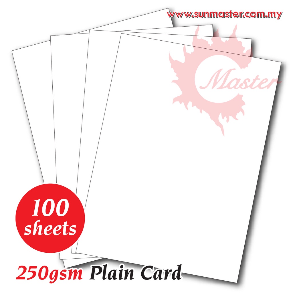 A3+ 250gsm White Card | Plain Card | 4 Sheet Card | 4's Card | 12x18 ...
