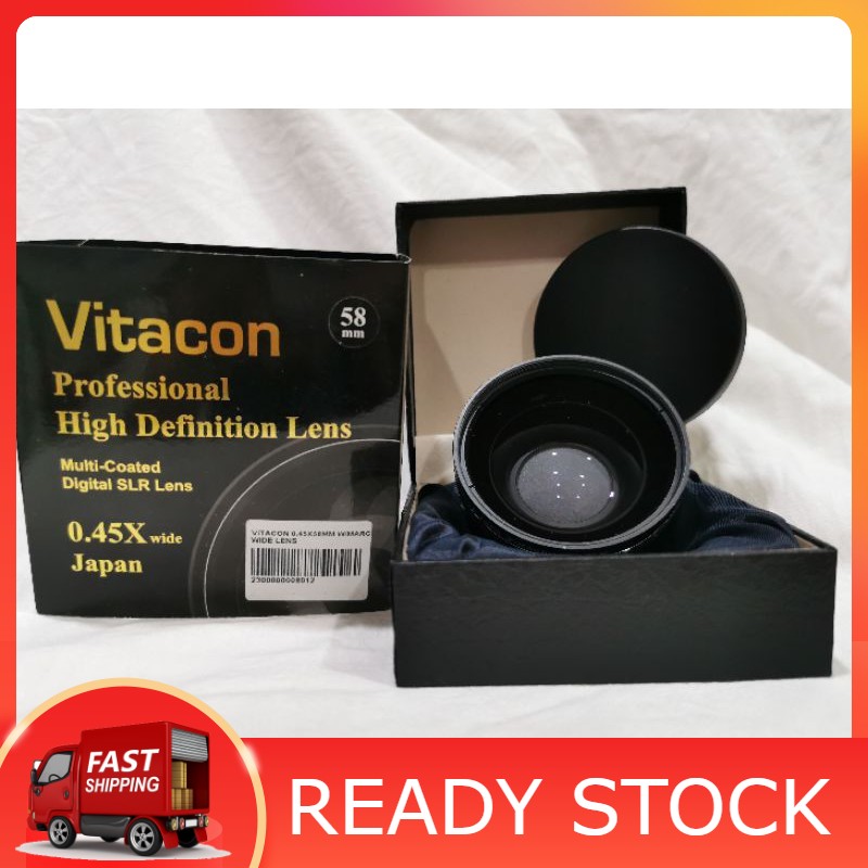 GG🔥READY STOCK🔥VITACON 0.45X W/MACRO 58MM CONVERSION LENS (Made in ...