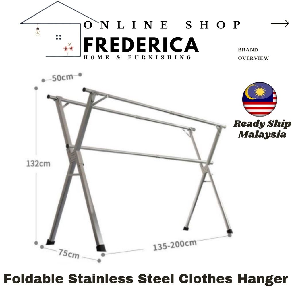 Extendable & Foldable Stainless Steel Clothes Hanger X Type Drying Rack ...