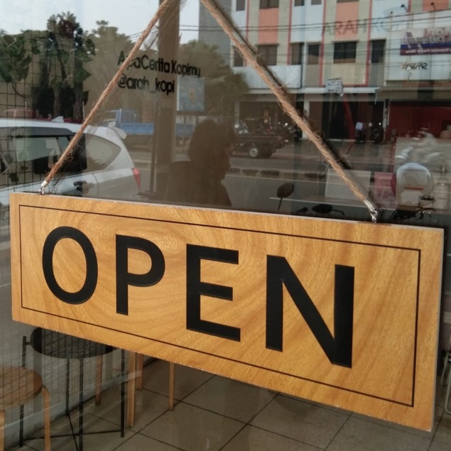 SIGN OPEN CLOSE RETURNABLE - 10x30cm MDF/Acrylic Wooden Board - Hanging ...