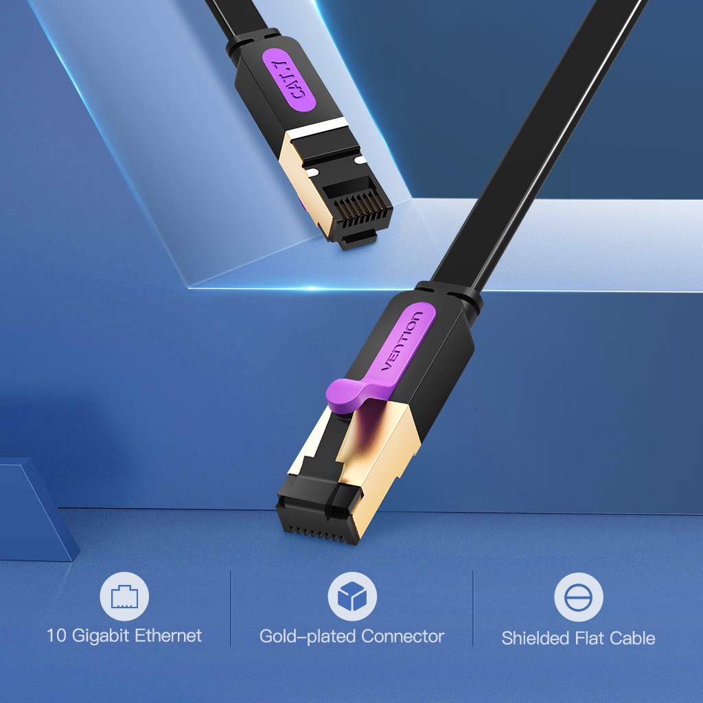 Vention Cat7 Ethernet Cable 10Gbps Flat RJ45 Network LAN Cable for PC ...