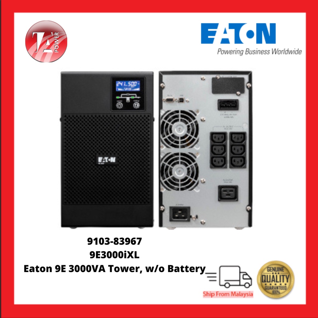 Eaton 9E 3000VA Tower UPS WITH NO INTERNAL Battery 9103-83967 9E3000iXL ...