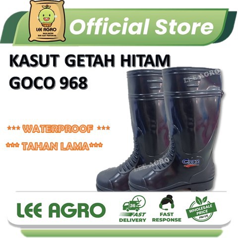Goco 968 Kasut Getah Panjang [HITAM] Safety Rubber Shoes /Anti Slip ...