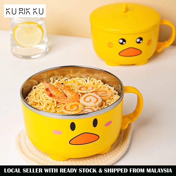 Large 1200ml 304 Stainless Steel Thermal Instant Mee Noodle Bowl Bento ...