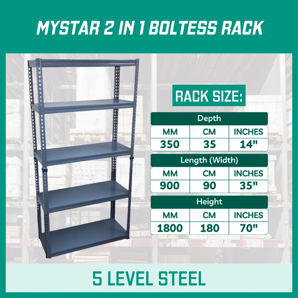 PRESTAR MHE Boltless Metal Rack 350 x 900 x 1800 mm Boltless Rack 5 ...