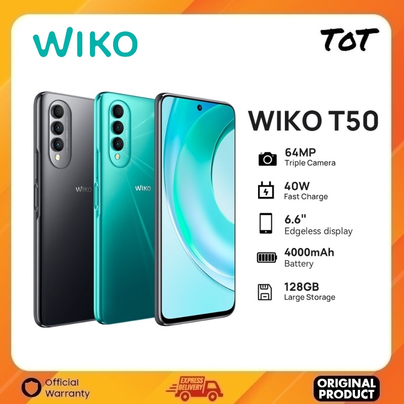 WIKO T50 Smartphone (6GB + 128GB) 6.6” FHD+ Display | Triple-Camera | 40W Super Charge | Android ...