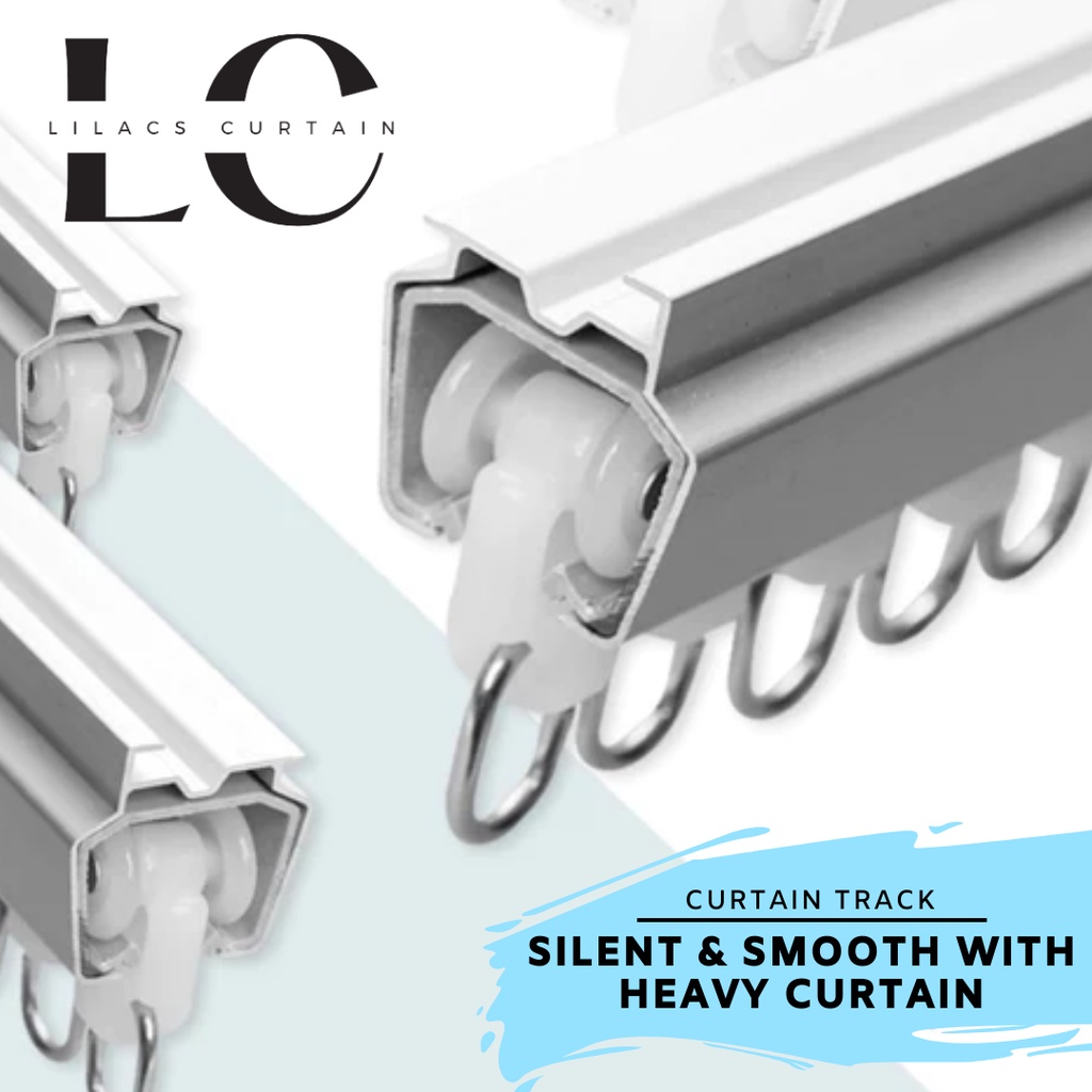 Rel Langsir Aluminium Single Track (Curtain Track) Railing Besi Langsir ...