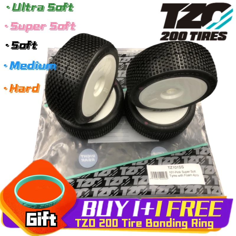 TZO TZ101 Performance 1/8 RC Buggy Tire 17mm Nut Pin Square Lug Hard ...