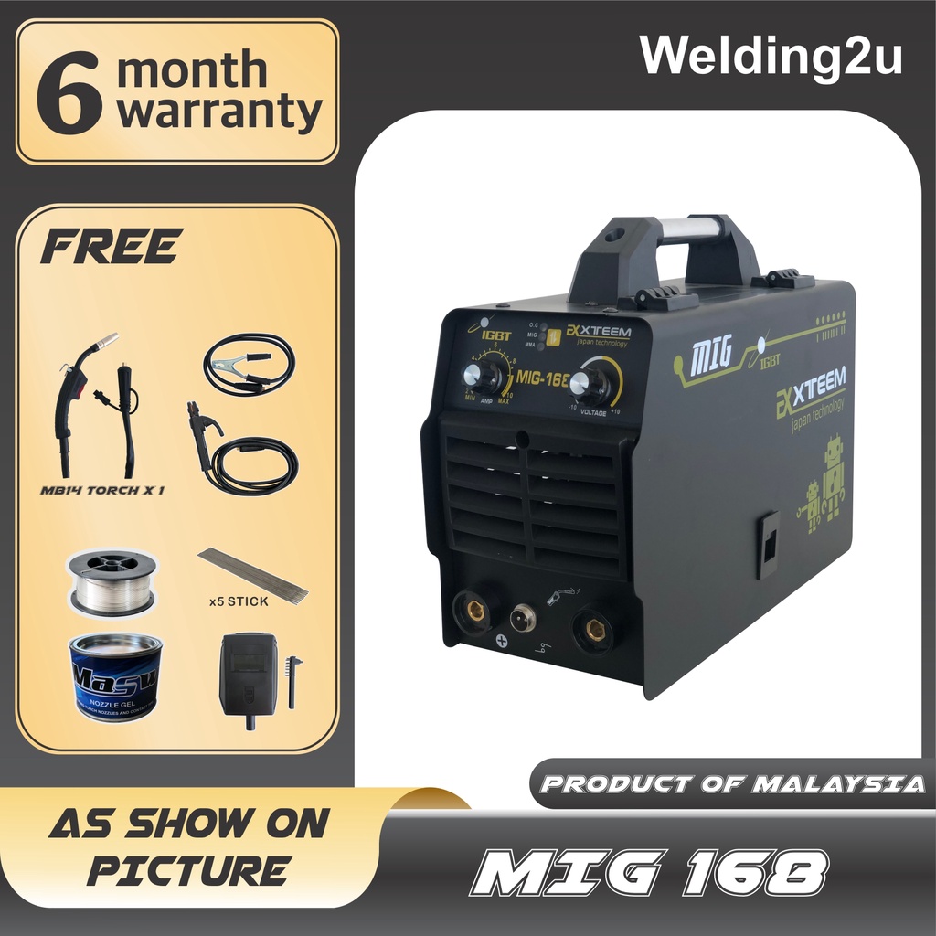 MIG/MMA 168 2 in 1 Gas-less MIG / MIG Gasless / MMA Inverter / MIG ...
