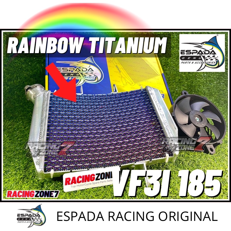 ESPADA RADIATOR TITANIUM/ SYM VF3i 185 Radiator Besar Curve/ VF3i185 ...