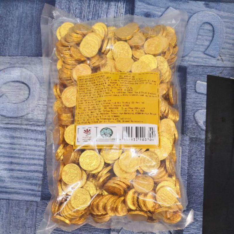 1kg Chocolate Gold Coin Golden Coin Chocolate Emas 金屯巧克力 | Shopee Malaysia