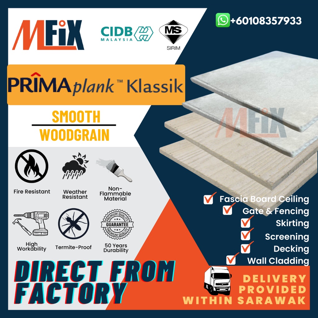 PRIMA Klassik Plank Smooth or Woodgrain (7.5MM / 9.0MM) 230MMx3660MM ...