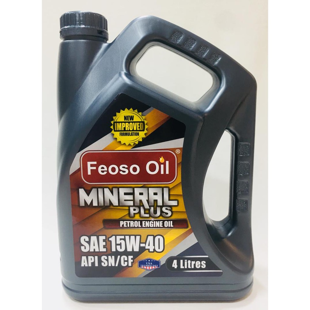 [ORIGINAL] FEOSO Lubricant / Minyak Engine MINERAL PLUS 4 Liter SAE 15W ...