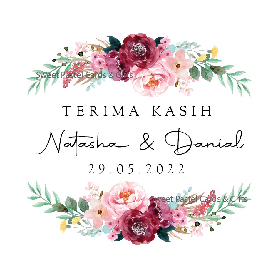TQ STICKER DOOR GIFT NIKAH/KAHWIN/ TUNANG/AQIQAH (DESIGN16) Size:4/5/6 ...