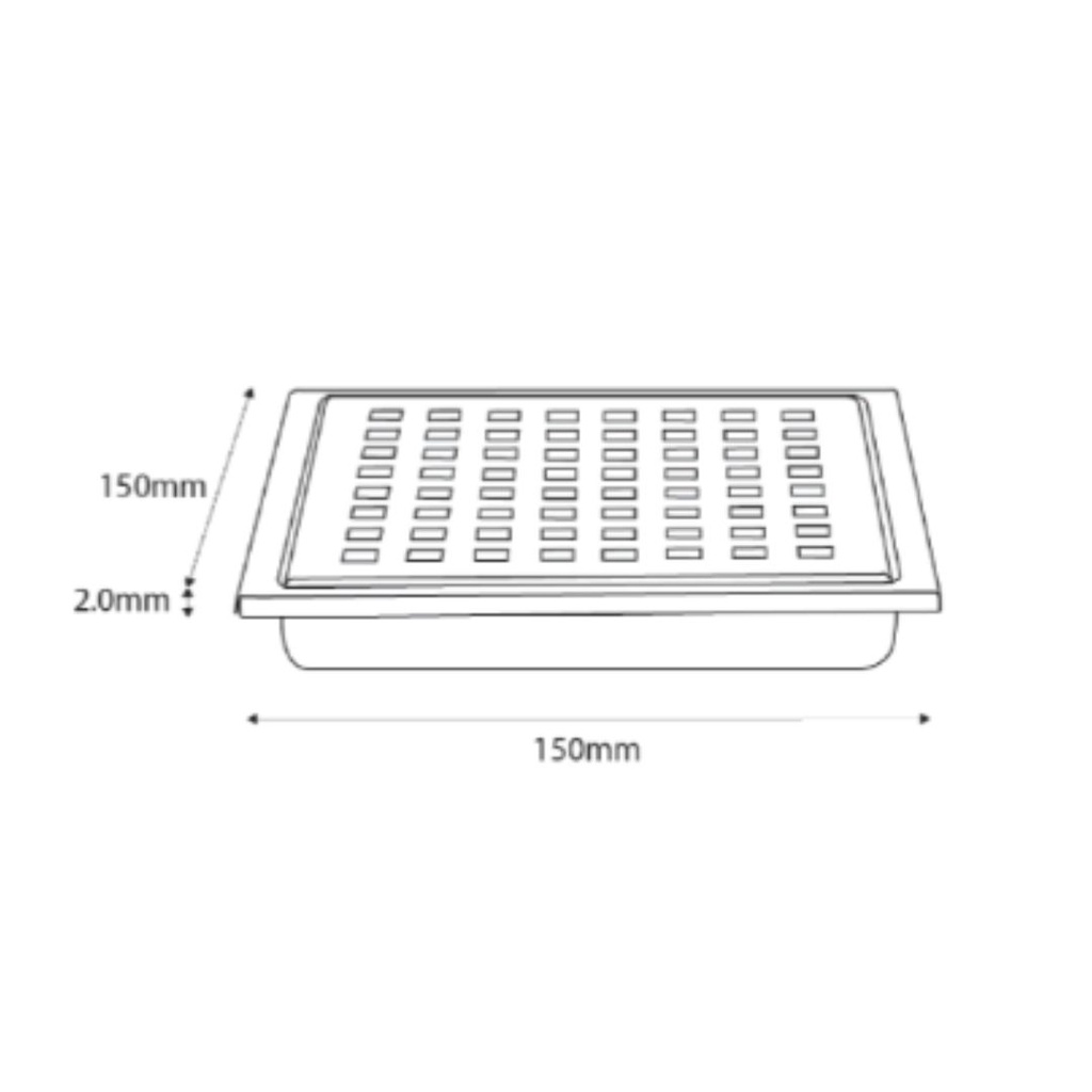 CABANA Bathroom Floor Trap 15x15 Material Stainless Steel Anti ...