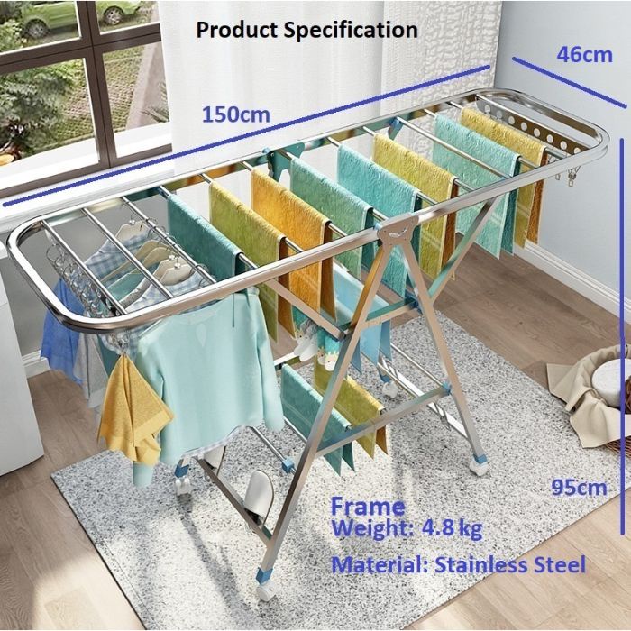 OSUKI Stainless Steel Clothes Drying Rack Foldable 3 Tier | 3 tier ...