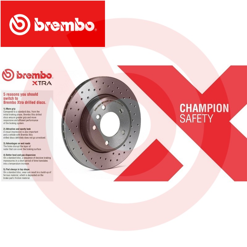 BREMBO XTRA FRONT CROSS DRILLED BRAKE DISC ROTOR MERCEDES W204 C180K C200K C230 C200 CGI C250 ...