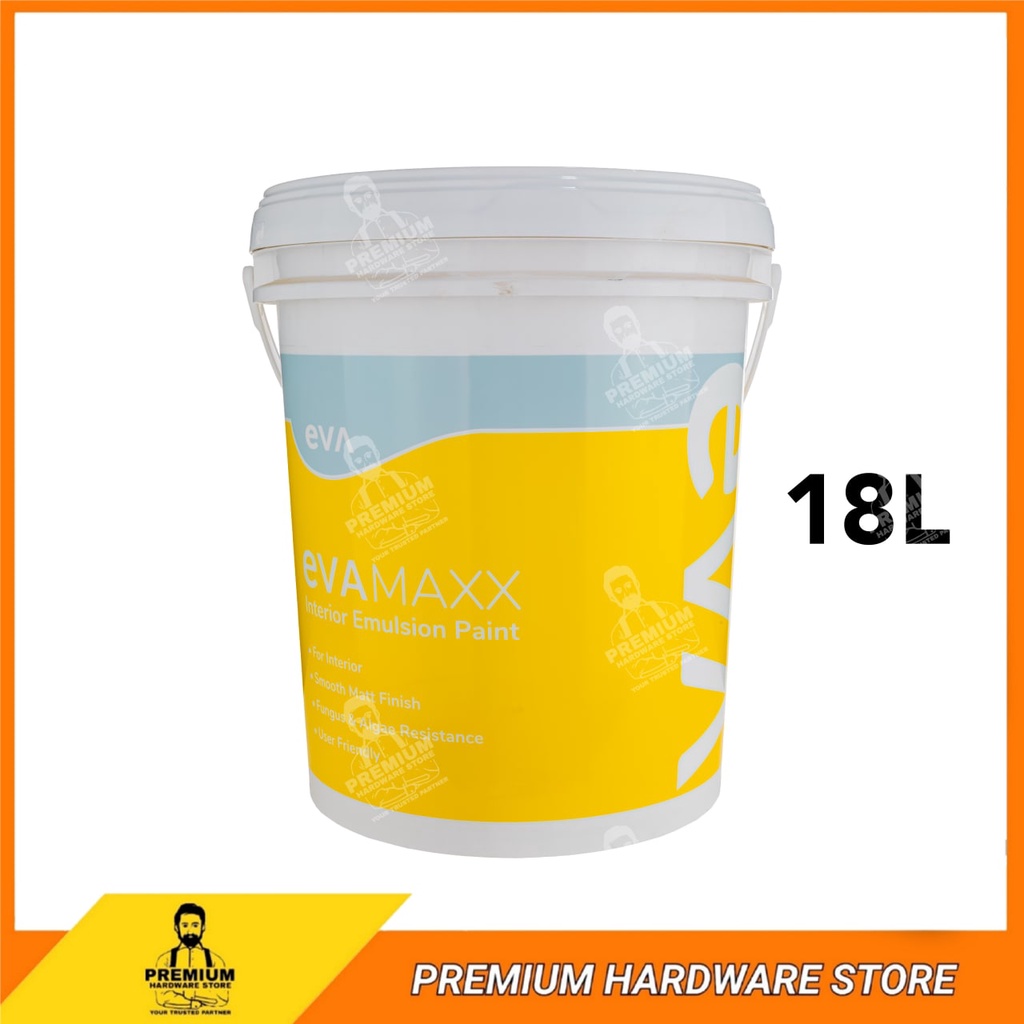 KCC Evamaxx Interior Emulxion Paint 18 Liter (15245 White) Wall Sealer ...