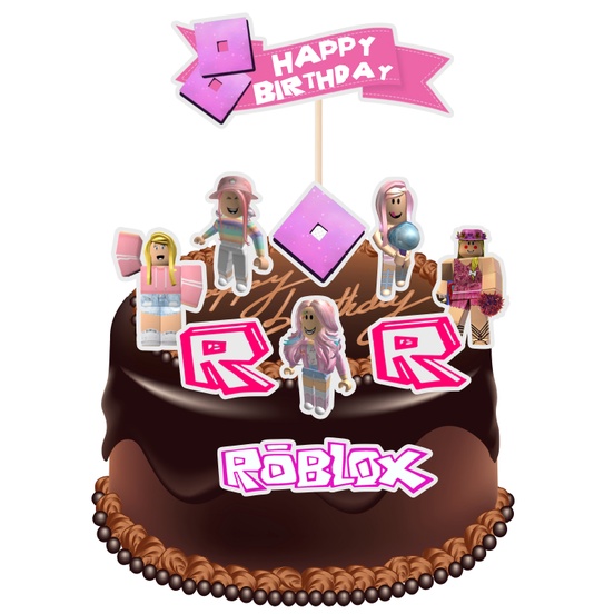 ROBLOX pink Girl Cake Topper DIY (LAMINATED) | Shopee Malaysia