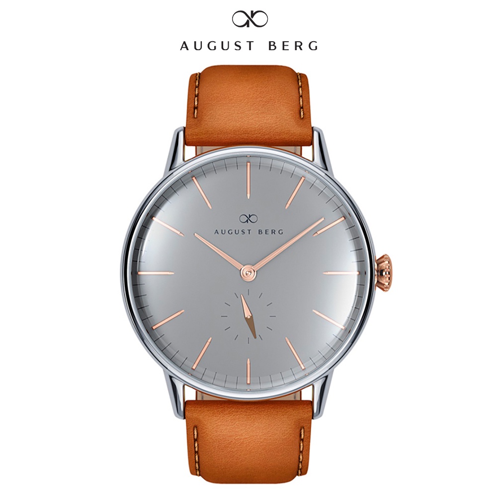August Berg Serenity Classic Nordic Granite Watch with Light Brown ...