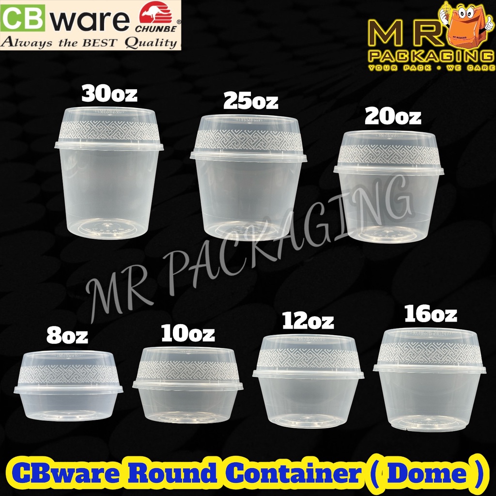 CB R 225 250 12 16 20 25 30 oz Round Container with Dome Lid ( 25sets± ...