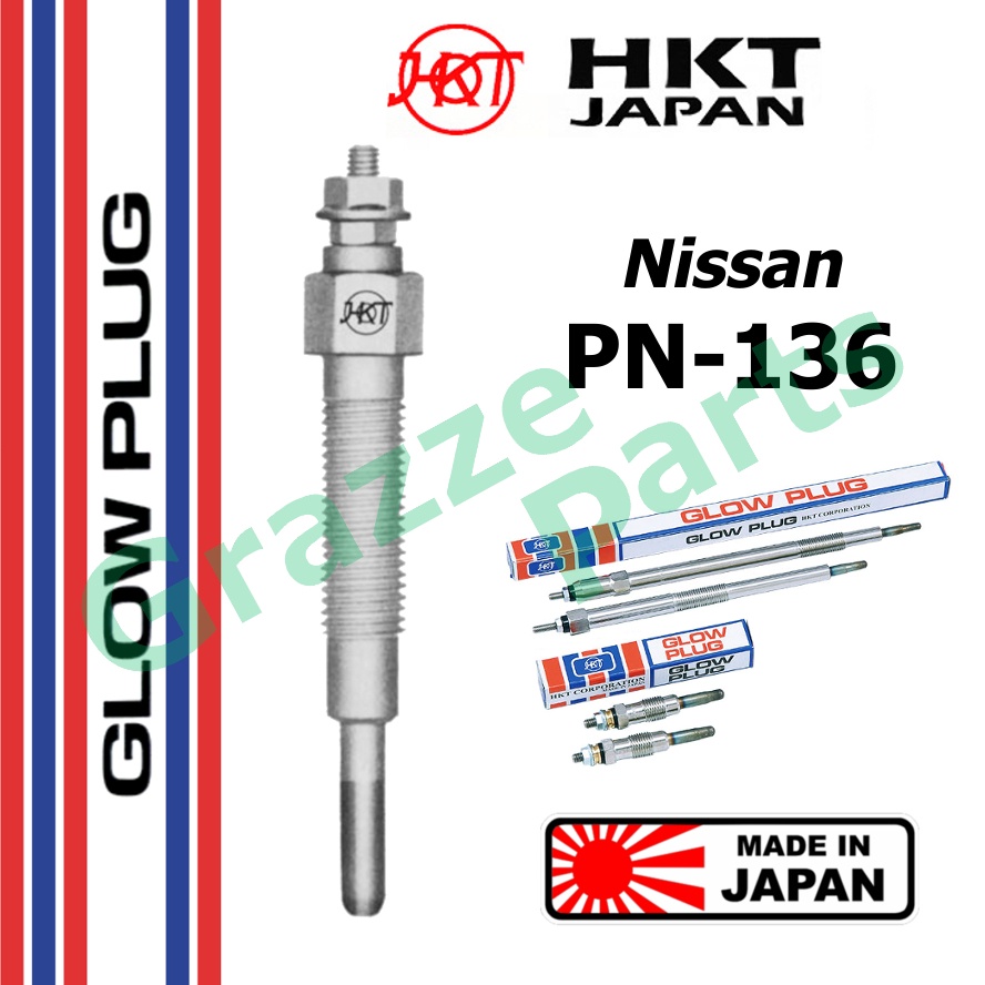 HKT 100% Made In Japan Heater Glow Plug PN-136 / 11065-10T01 for Nissan ...