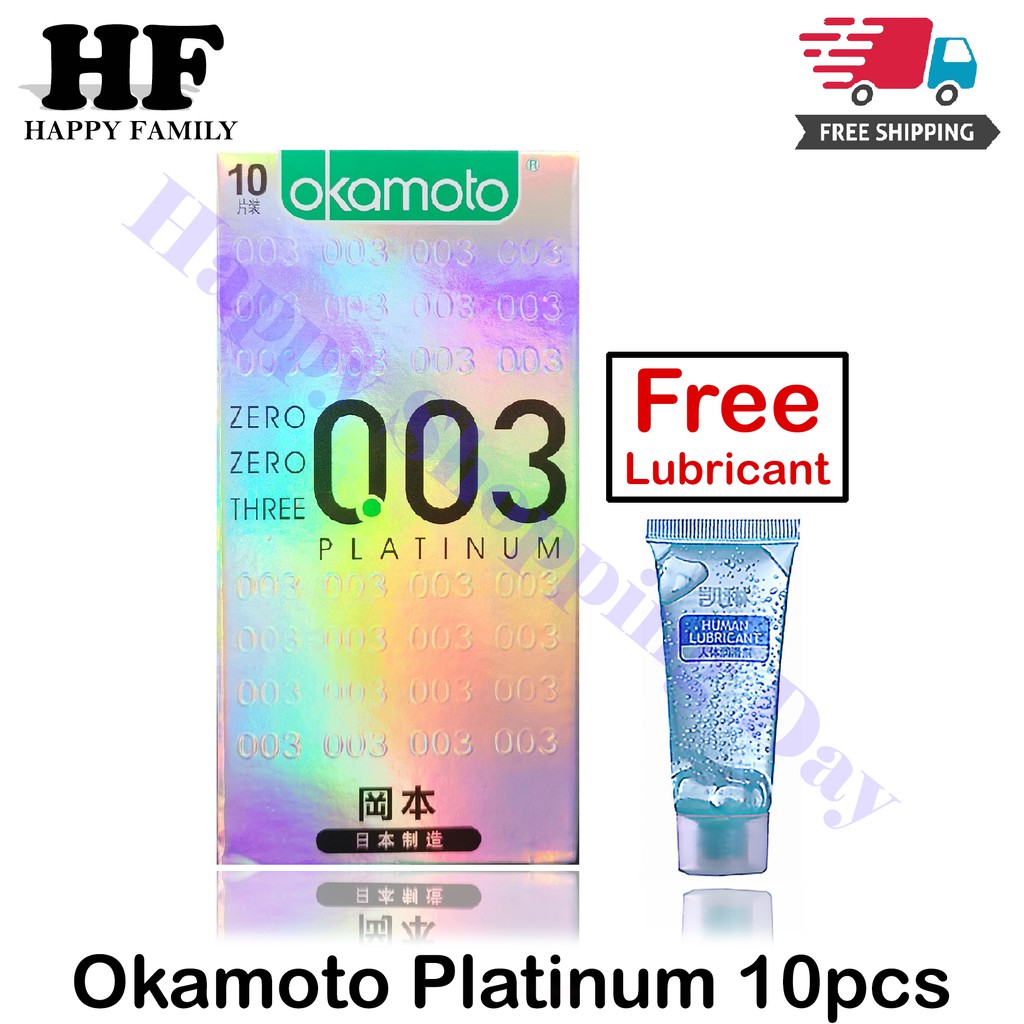 OKAMOTO 003 Platinum Ultra Thin Real Feeling Sex Condom 10S/Box (Free ...