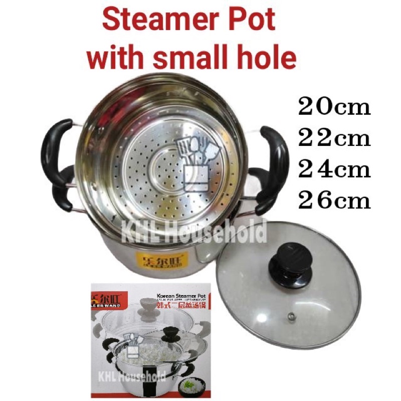 Pengukus lubang halus Steamer Cookware Pot Periuk Kukus Steam Pot 2 ...