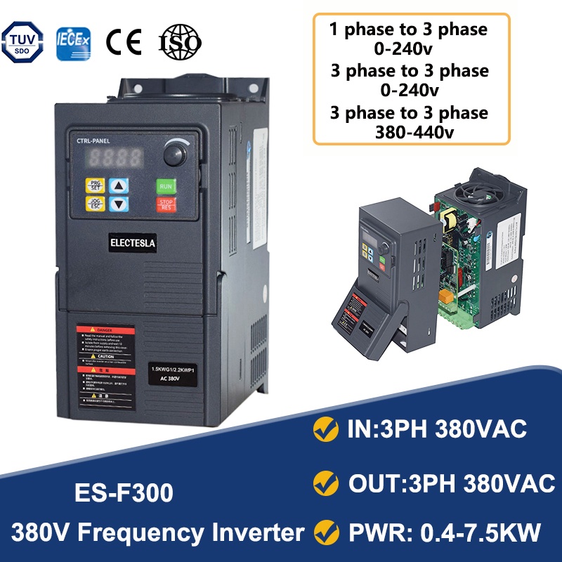1Phase 3Phase 220V 380V 0.4 - 7.5KW VFD Motor Speed Controller Frequency Inverter AC Drive ...