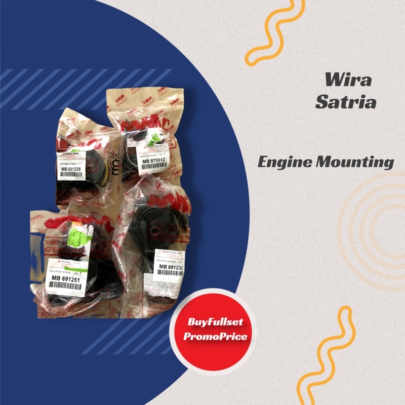Engine Mounting Fullset Mitsubishi Proton Wira 1.3 1.5 (Manual ...