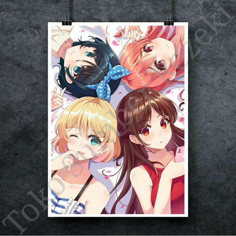 Poster Kanojo Okarishimasu Mizuhara Chizuru Anime Canvas Paper A4