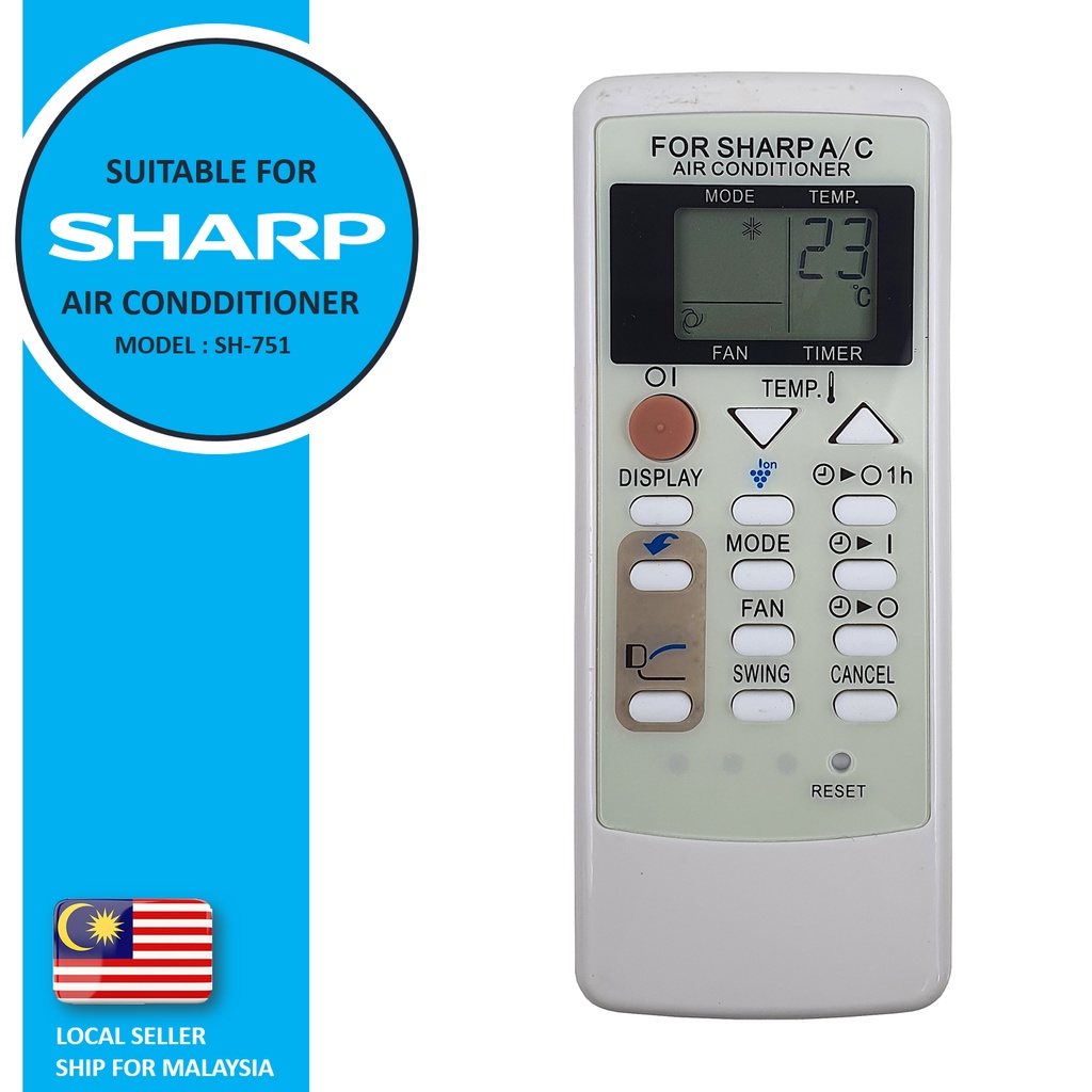 SHARP AIR CONDITIONER REMOTE CONTROL (A751) | Shopee Malaysia