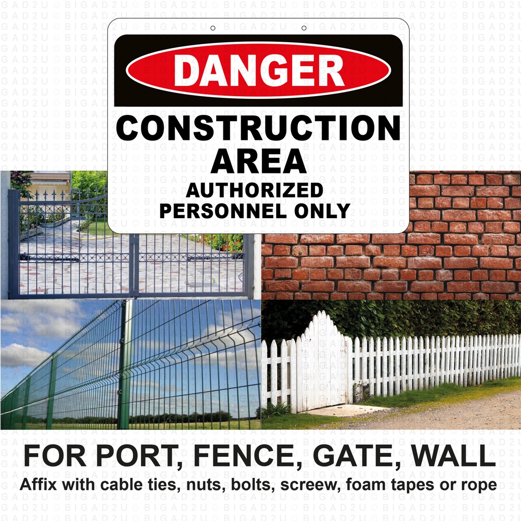 2 Pack Construction Area Sign Authorized Personnel Only Sign 10X14 ...