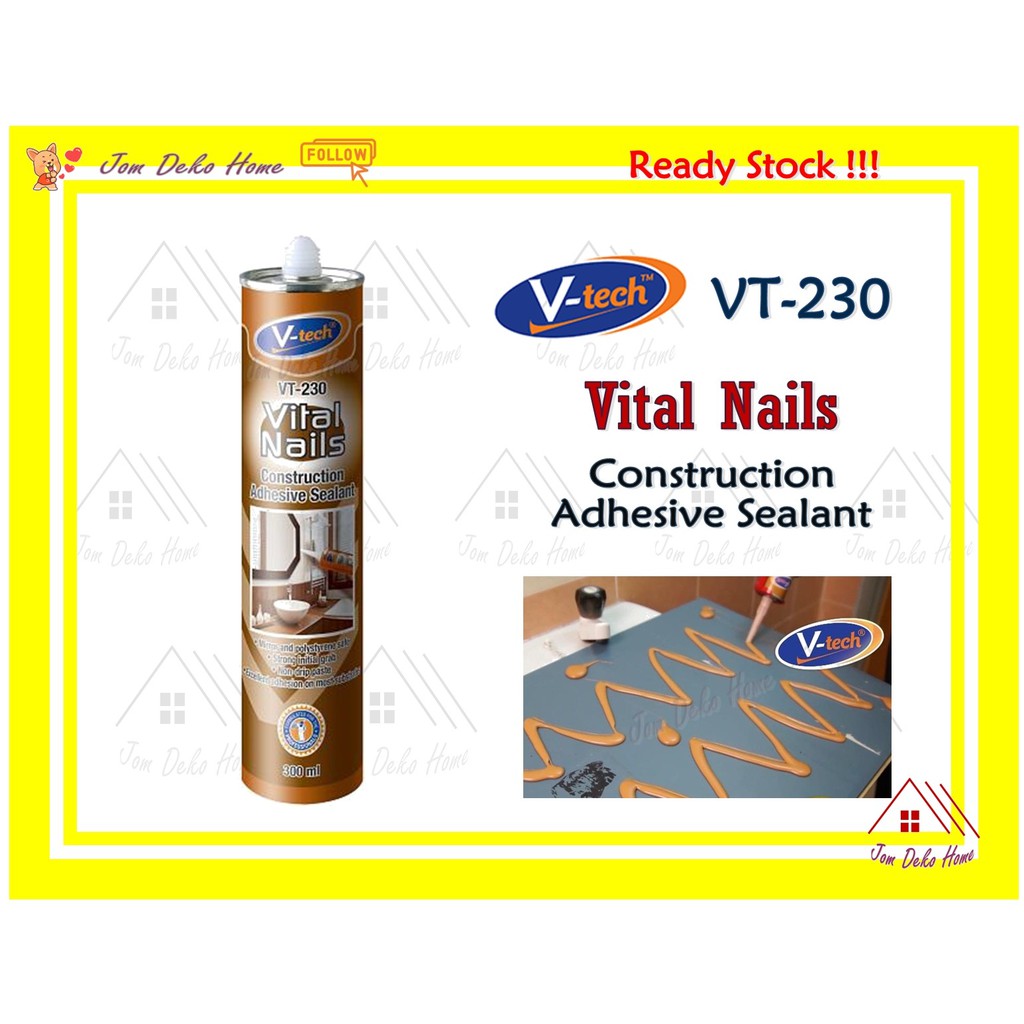 V-Tech Vital Nail Wood Glue VT-230 for Gam Wainscoting Silicone gam ...
