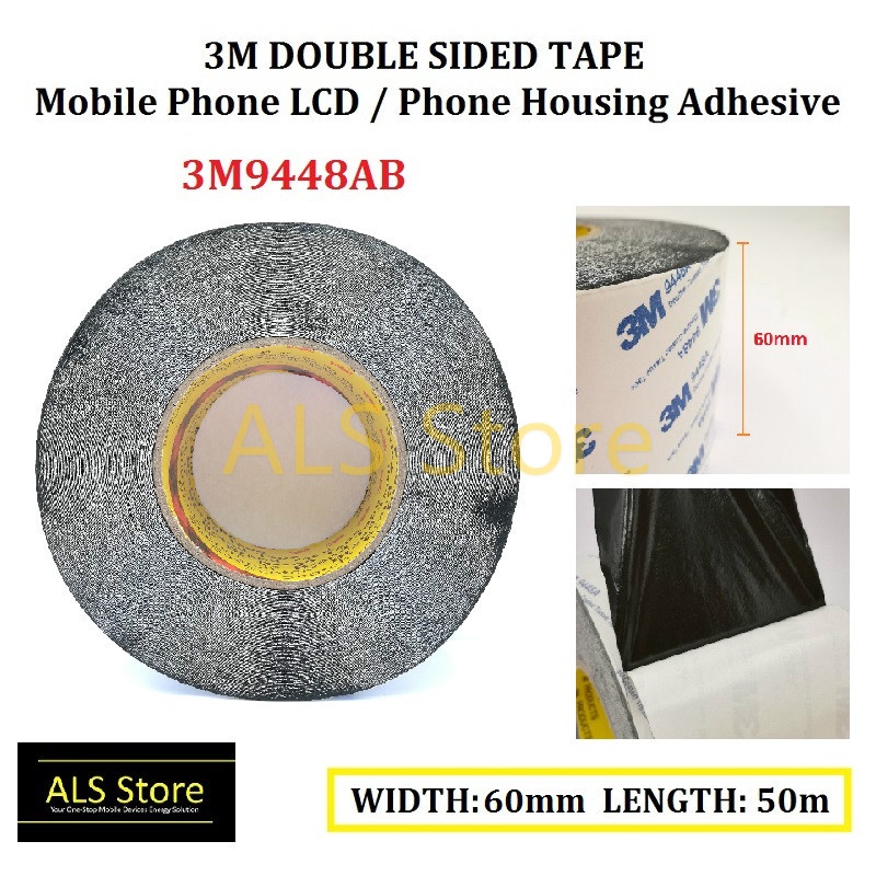 [3M 9448AB] Black Double Sided Adhesive Tape Sticky for Mobile Phone ...