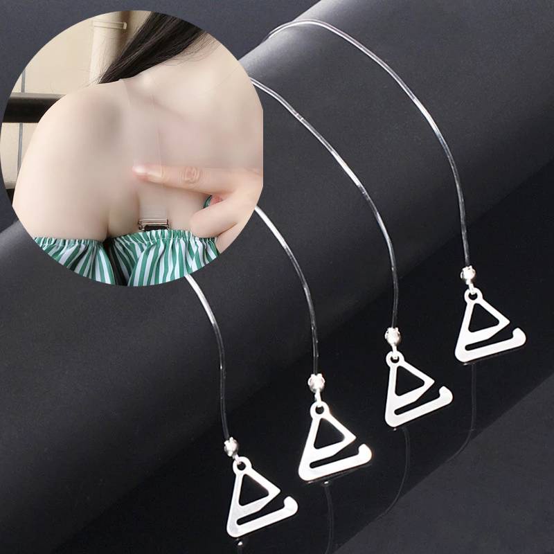 Transparent Invisible Shoulder Straps Non Slip Traceless Bra Thin Belt ...