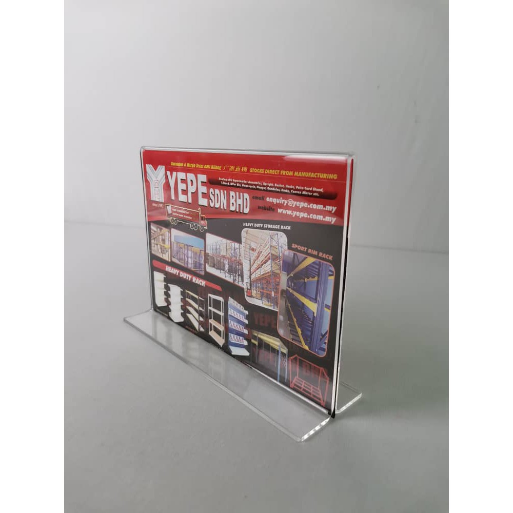 MULTIPURPOSE ACRYLIC LEAFLET HOLDER A5 / A5 HORIZONTAL T SHAPE CARD ...