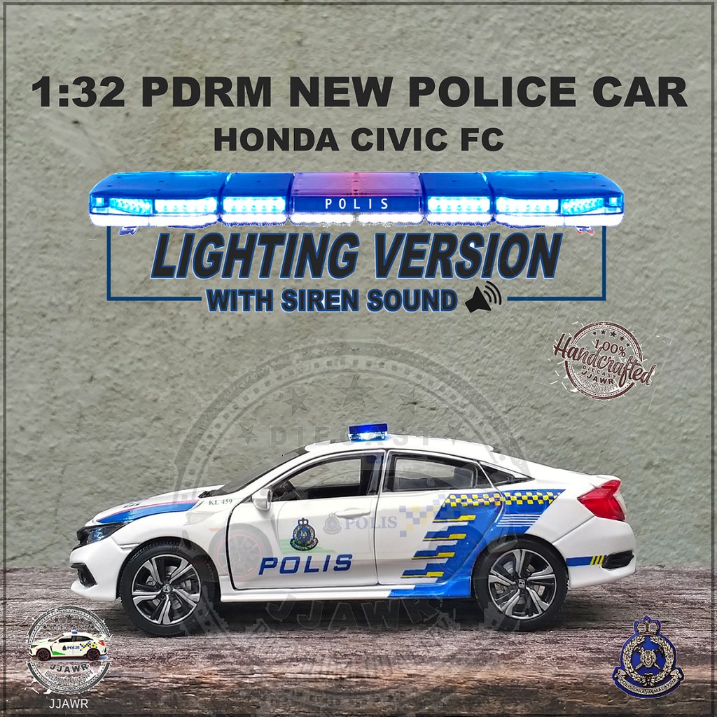 POLIS CIVIC 1:32 Honda Civic PDRM MPV Police Car Model Diecast Toy ...