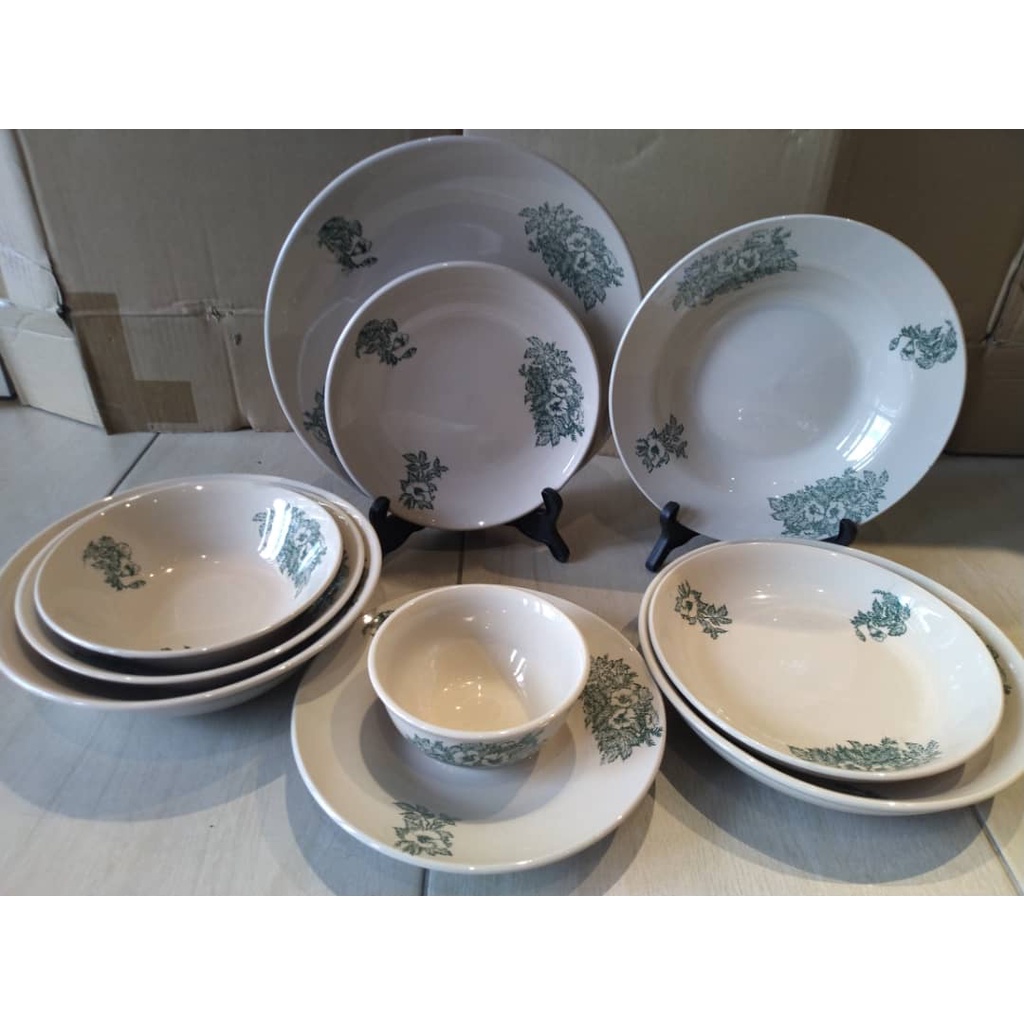 Vintage Kopitiam Porcelain Plate & Bowl Traditional Chinese Floral ...