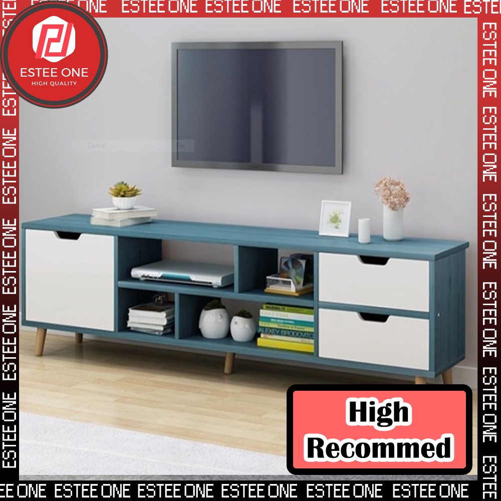 ESTEE TV cabinet / TV Storage Rack With Drawers solid wood legs ...