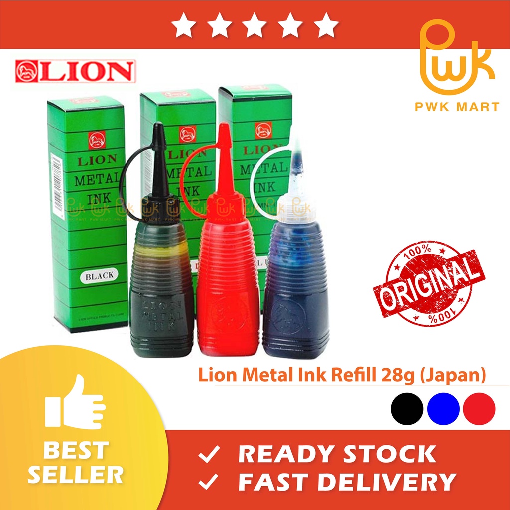 🔥Ready Stock🔥LION Metal Ink Dakwat 28g Numbering Machine & Check Writer ...