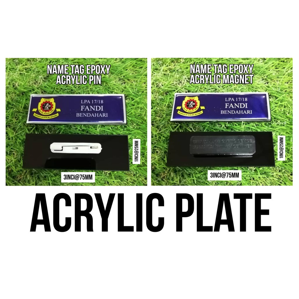 Epoxy Name Tag metal & Acrylic | Shopee Malaysia