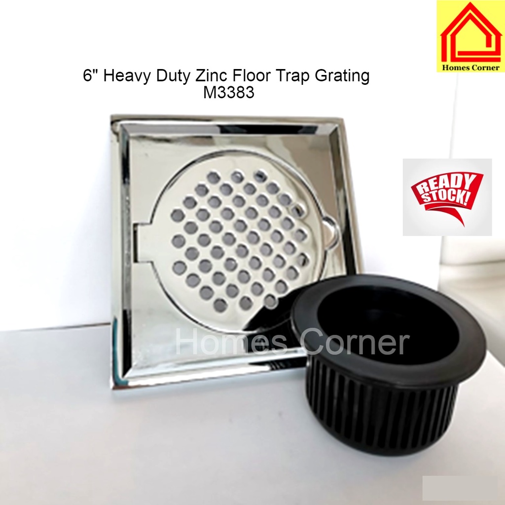 Heavy Duty Zinc 6" Floor Drainer Plug Trap Hair Catcher Grating (Model ...