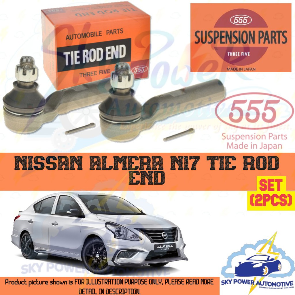 NISSAN ALMERA N17 555 JAPAN BRAND STEERING TIE ROD END (SET 2PCS ...